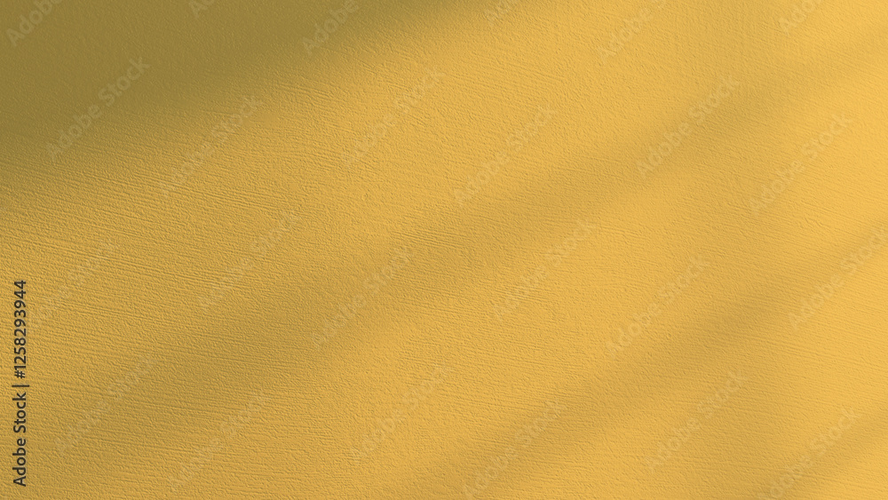 yellow ray flower colored wall background rough texture textured shadow ...
