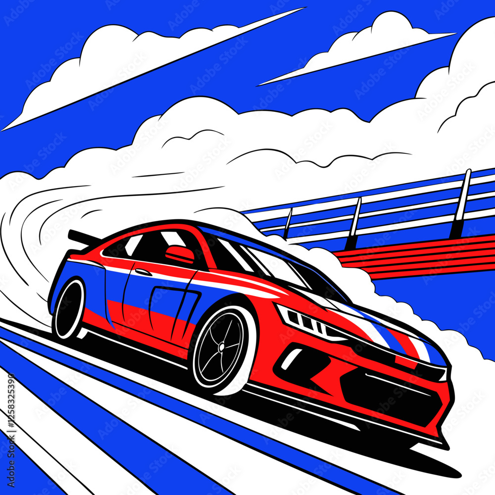 Vector de Stock Render a photorealistic image of a sleek, aerodynamic ...