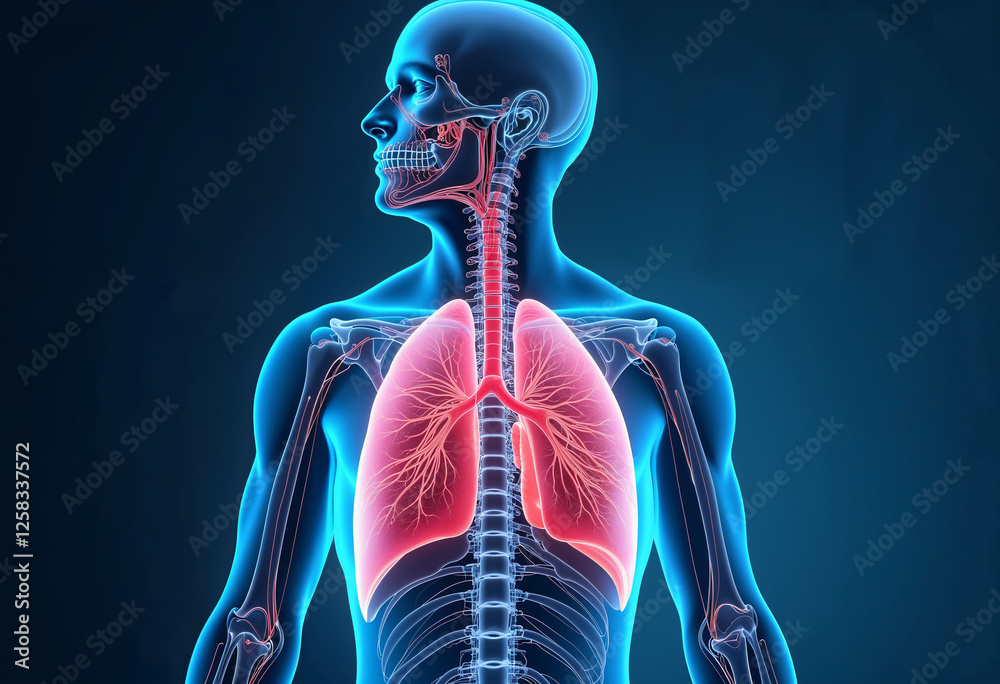Anatomy of Human Lungs and Heart, internal organs of the human body ...