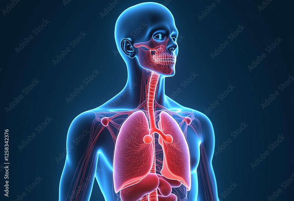 Anatomy of Human Lungs and Heart, internal organs of the human body ...