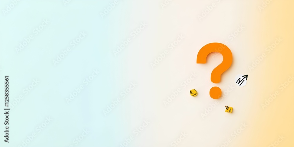 Question mark symbol minimal concept. Colorful question mark on a soft ...