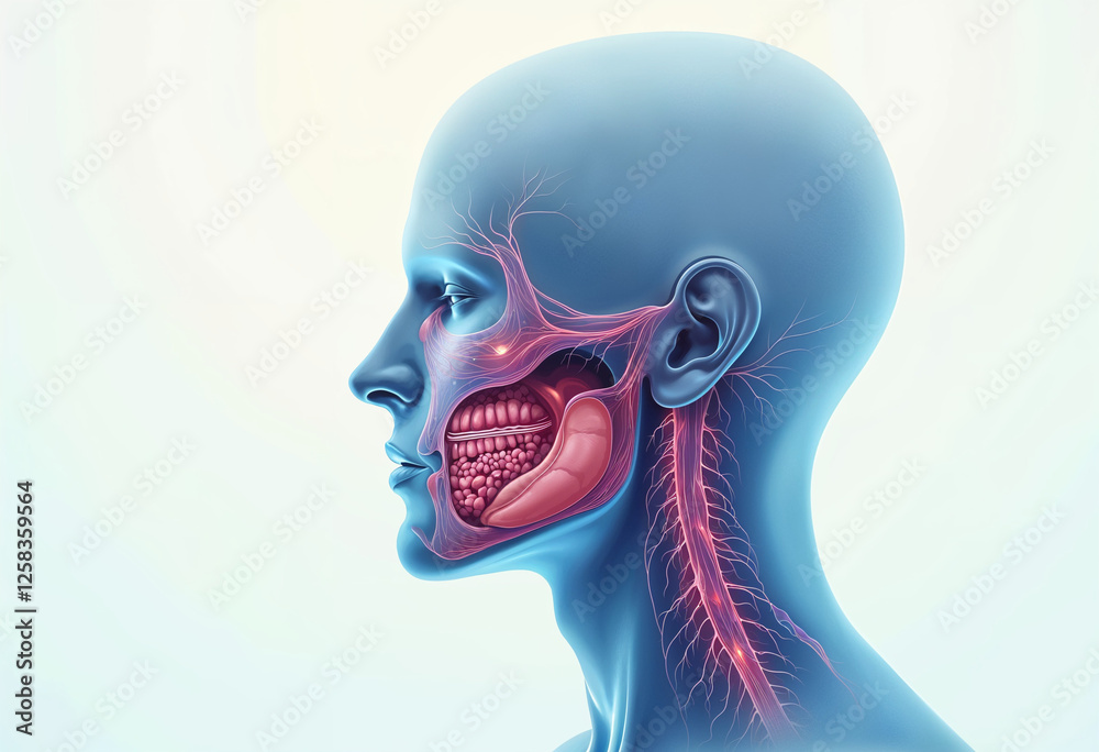 Human skull eardrum and brain anatomy, human body internal organs ear ...