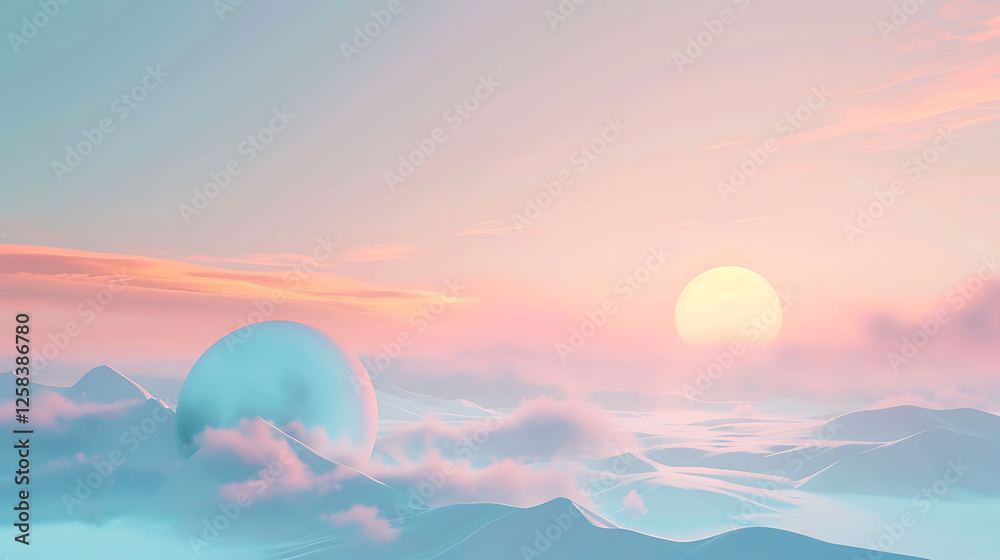 Soft pastel gradients with baby blue fading into peach for a dreamy and ...