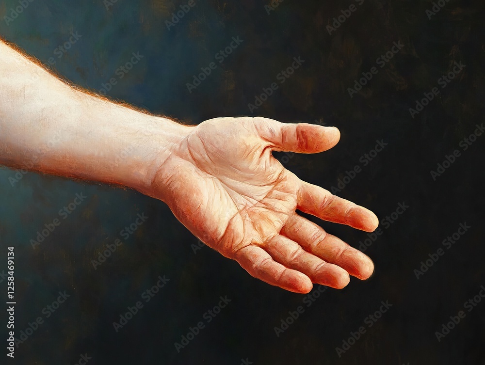 Gesture of welcome human hand close-up photography studio setting ...