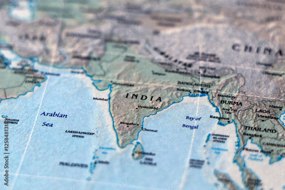 world map of india and neighbouring countries Stock Photo | Adobe Stock