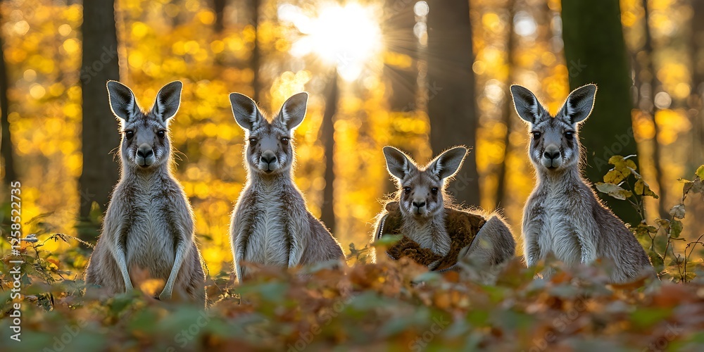 Eastern Grey Kangaroo (Macropus Giganteus) With its joey in the pouch ...