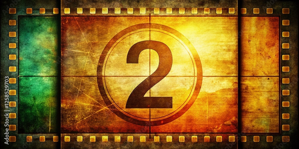 Vintage Film Countdown 2: Grunge Background Movie Film Strip Retro ...