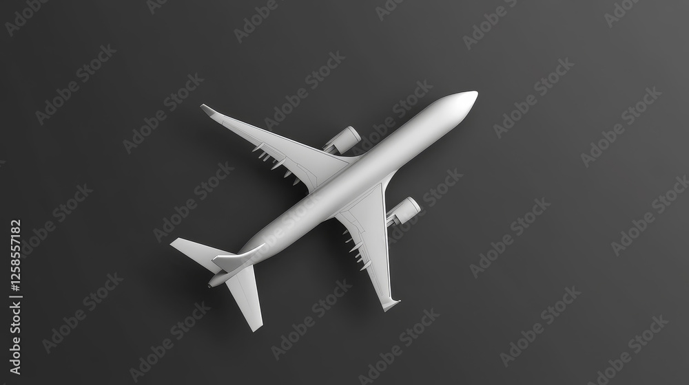 3d white plane flight isolated vector travel icon png. Realistic render ...