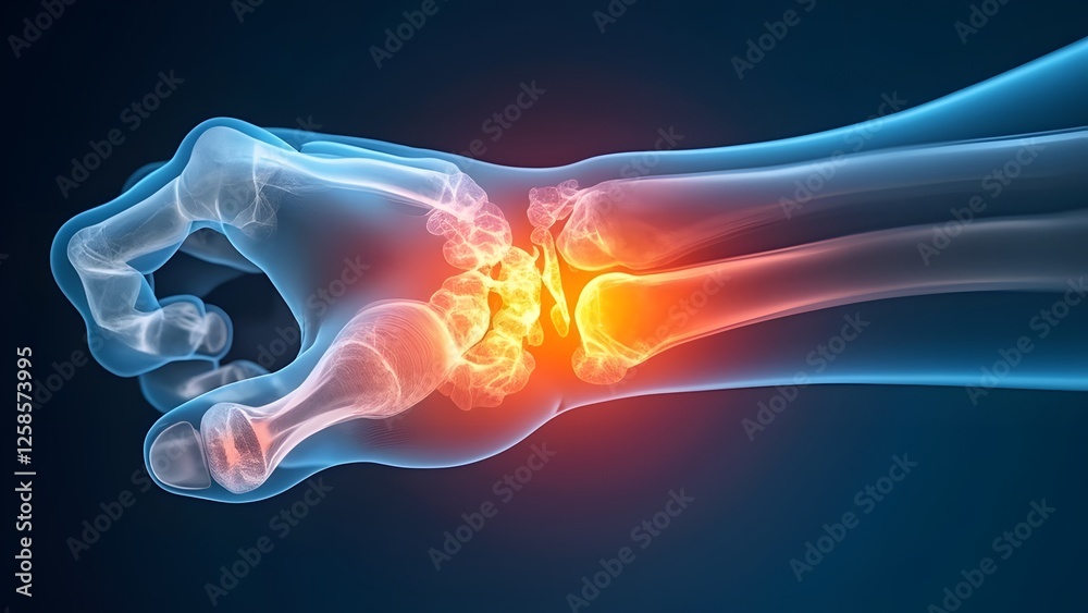 X-ray of Wrist Pain – A semi-transparent X-ray-style digital image ...
