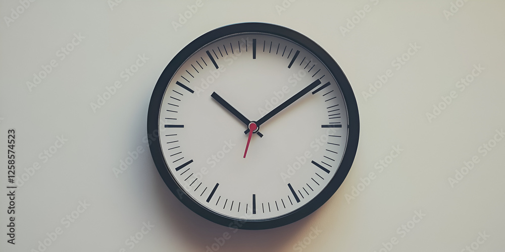 Time Flies: A simple yet elegant black clock face with red hour hand ...