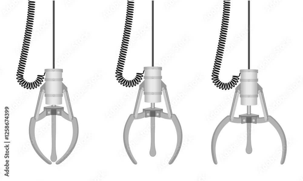 crane claw machine set vector illustration isolated on white background ...