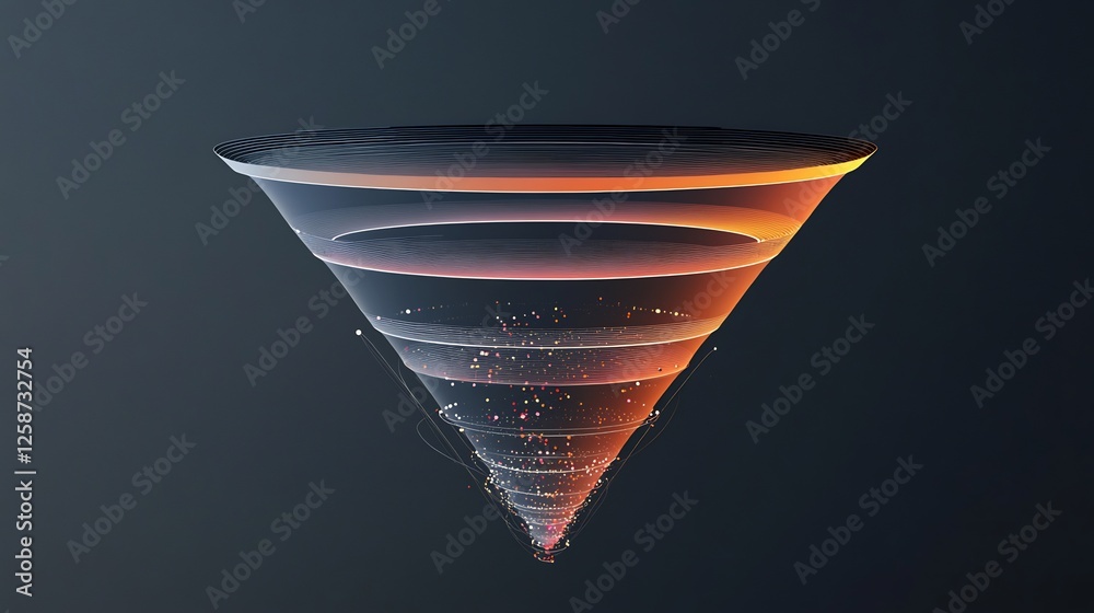 Funnel diagram showing the customer journey from initial interaction to ...
