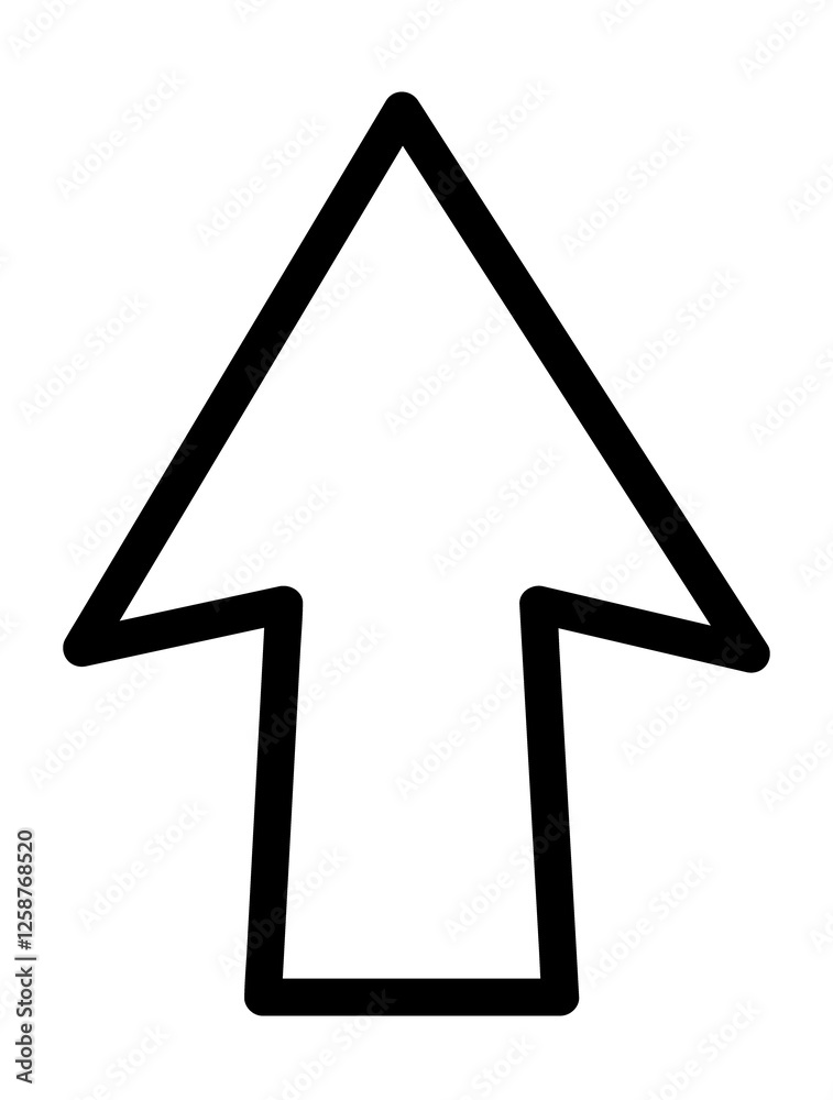 Arrow png outline icon, transparent background Stock Illustration | Adobe Stock