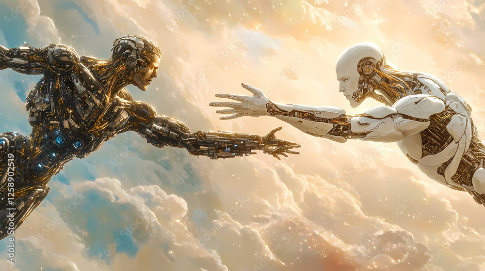 The creation of adam reenvisioned for the modern age, highlighting the ...