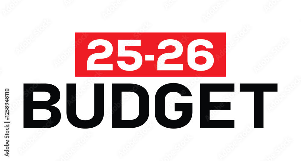 Budget 2025-2026 logo design, 2025-26 budget banner design templates ...