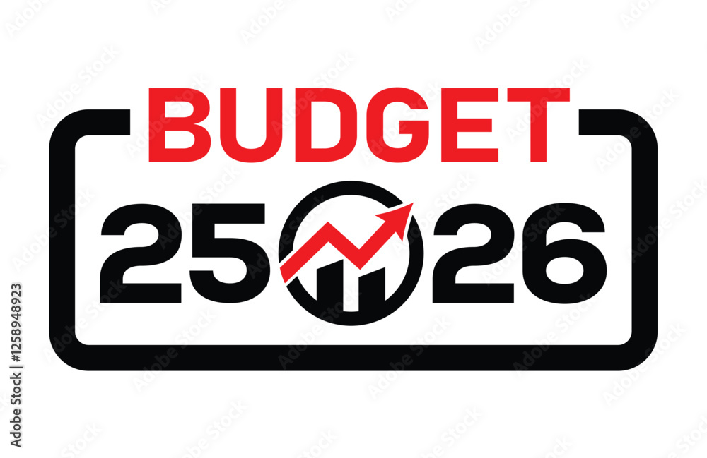 Budget 2025-2026 logo design, 2025-26 budget banner design templates ...