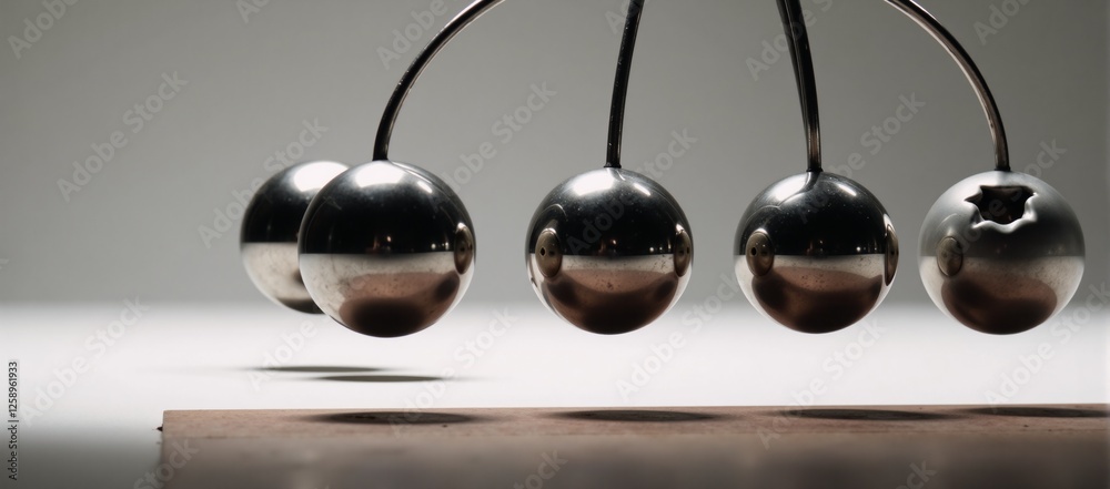 Newtons Cradle Showcasing the connection between initial force and ...