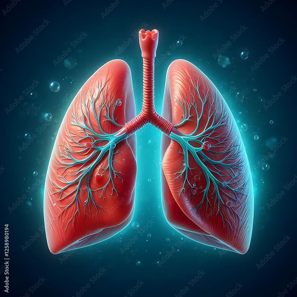 Ilustración de Stock Realistic lungs anatomy structure. Vector ...