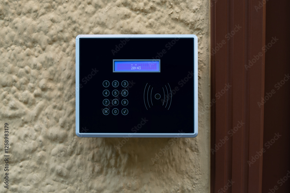 Access terminal via PIN code and radio – automatic identification Stock ...