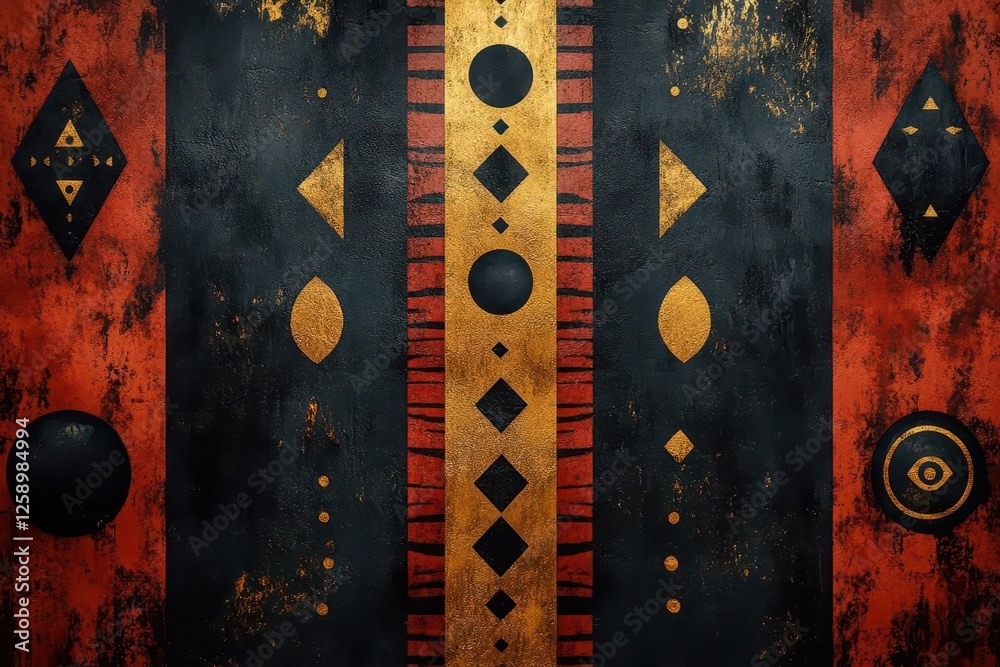 afrocentric pattern design with intricate tribal motifs rich earth ...