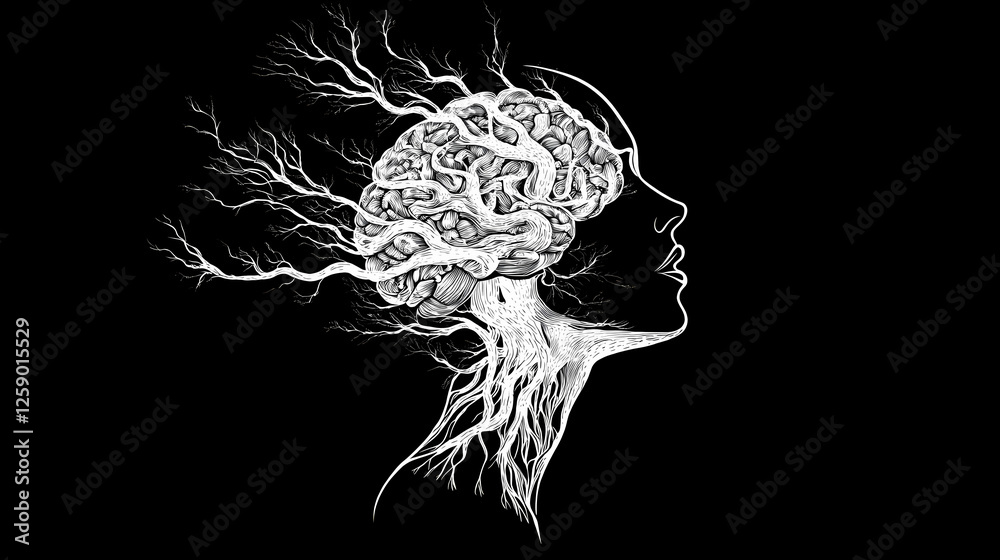 Human brain esoteric body head shape anatomy with artery brain nervous ...