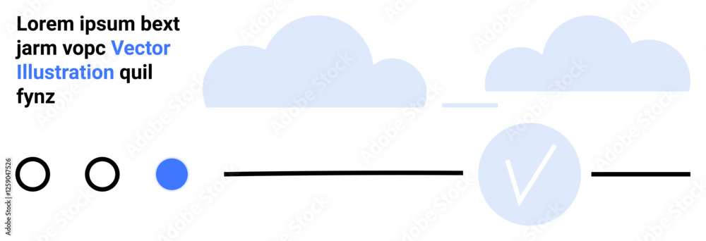 Progress circles, clouds, placeholder text in a simple layout. Ideal ...