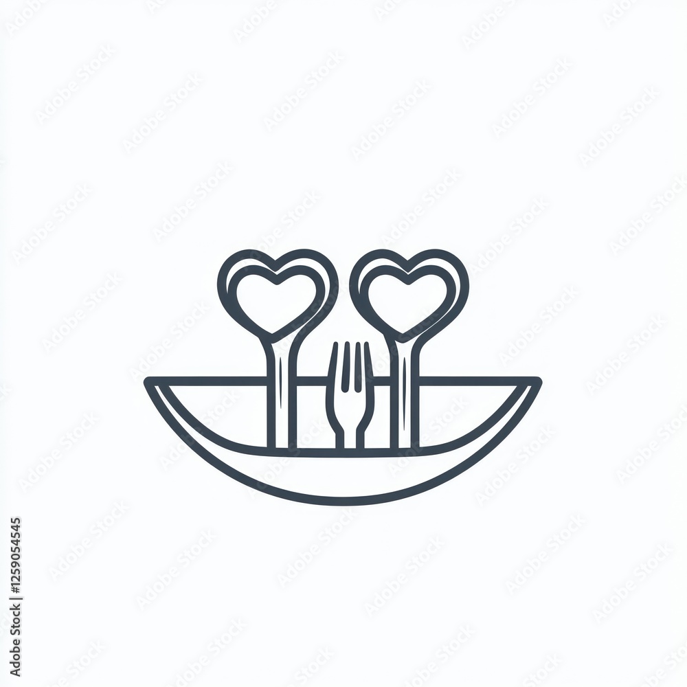Heart-shaped utensils in a bean pod. Possible stock use Children's ...