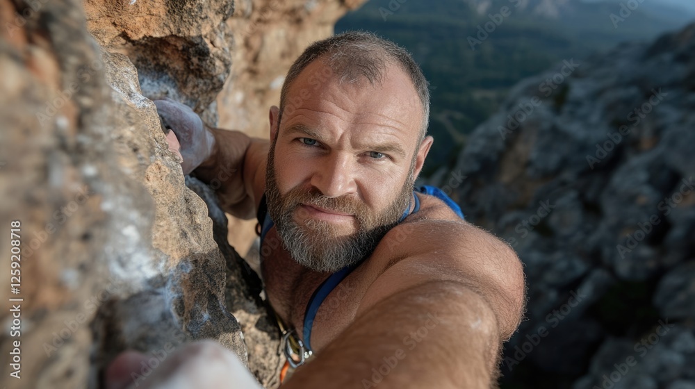 Mountain exploration: rocky ascent, vertical challenge, alpine climbing ...