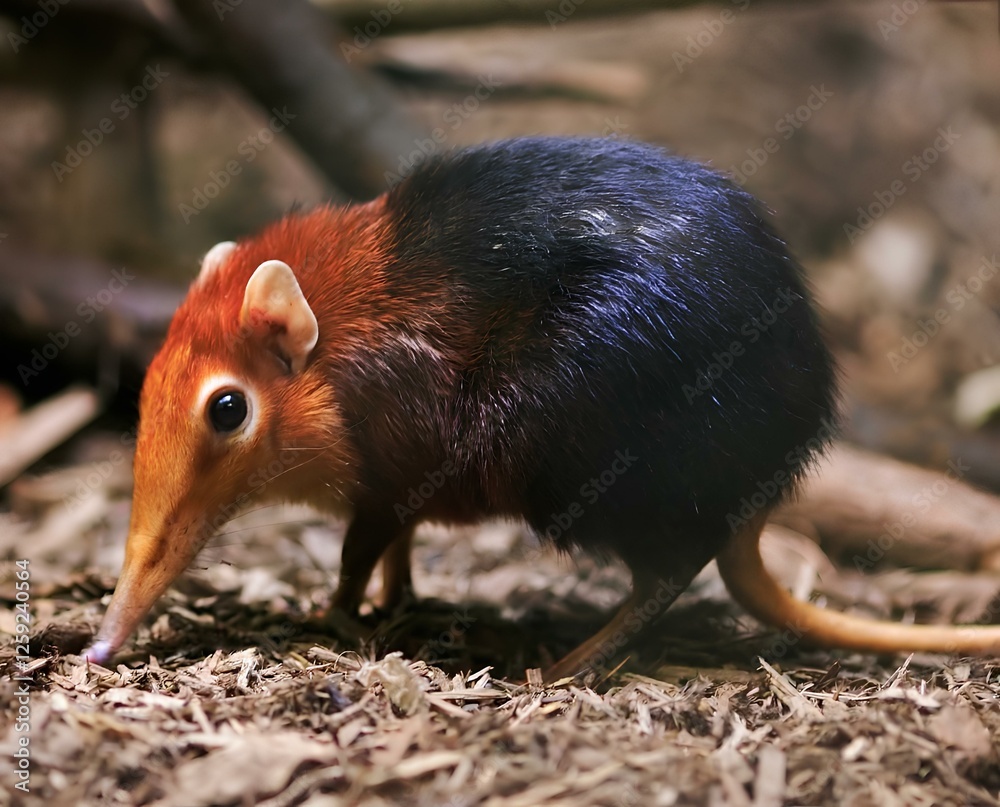 Peters' proboscis dog on the background, types of mammals rodents ...