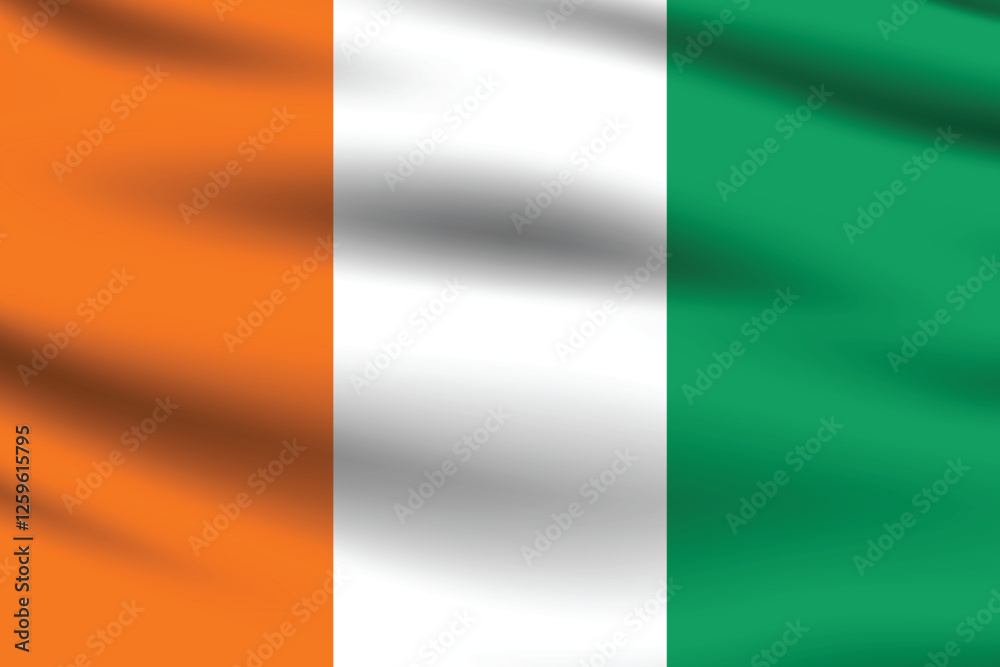 Flag of Cote d 'Ivoire. Cote d 'Ivoire flag official size and color ...