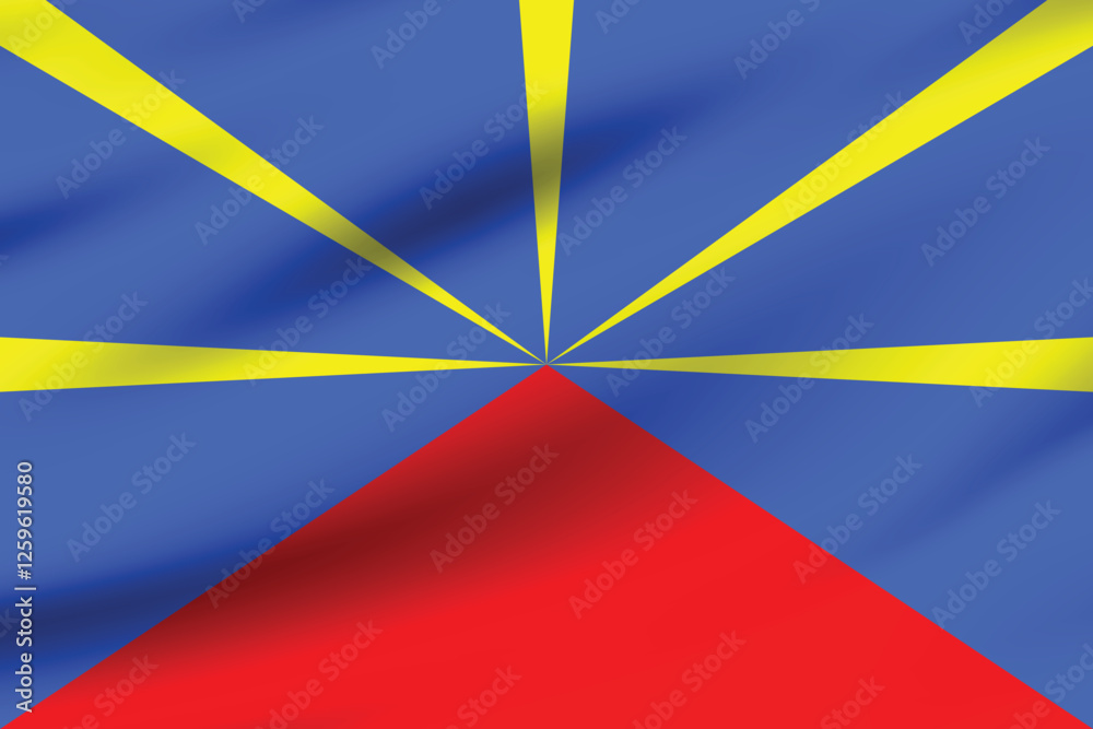 Flag of Reunion. Reunion flag official size and color standards digital ...