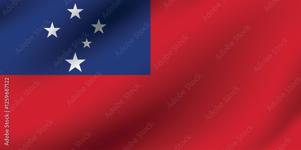 Flag of Samoa. Samoa flag official size and color standards digital ...