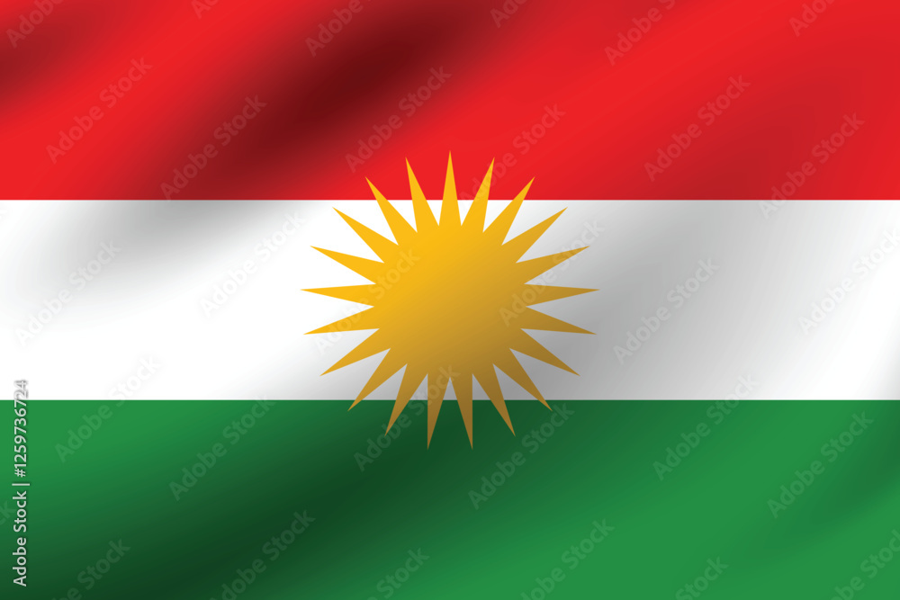 Vector de Stock Flag of Iraqi Kurdistan. Iraqi Kurdistan flag official ...