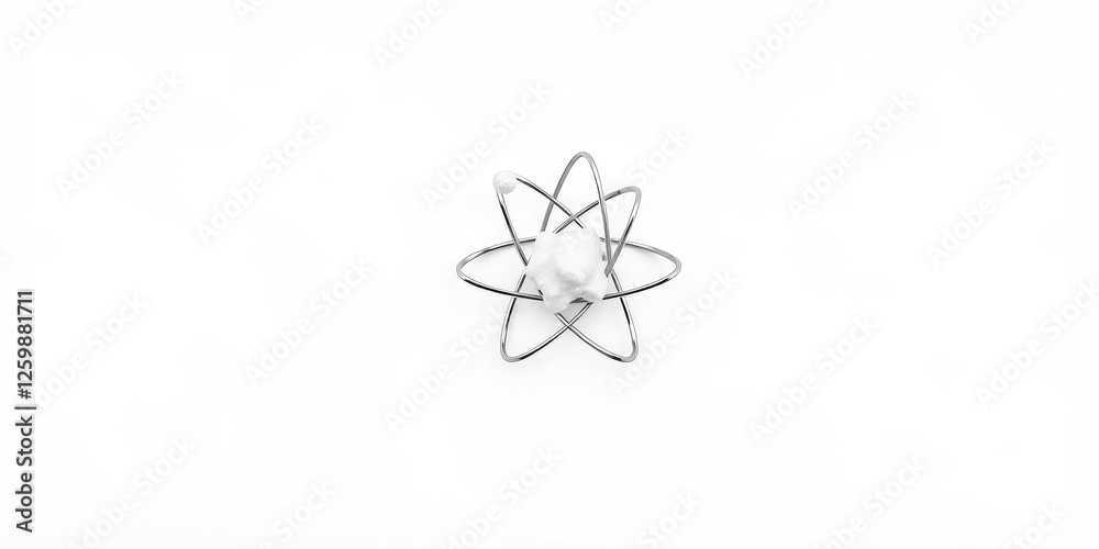 Sulfur isotope atom model on plain white backdrop, atomic, chemistry ...
