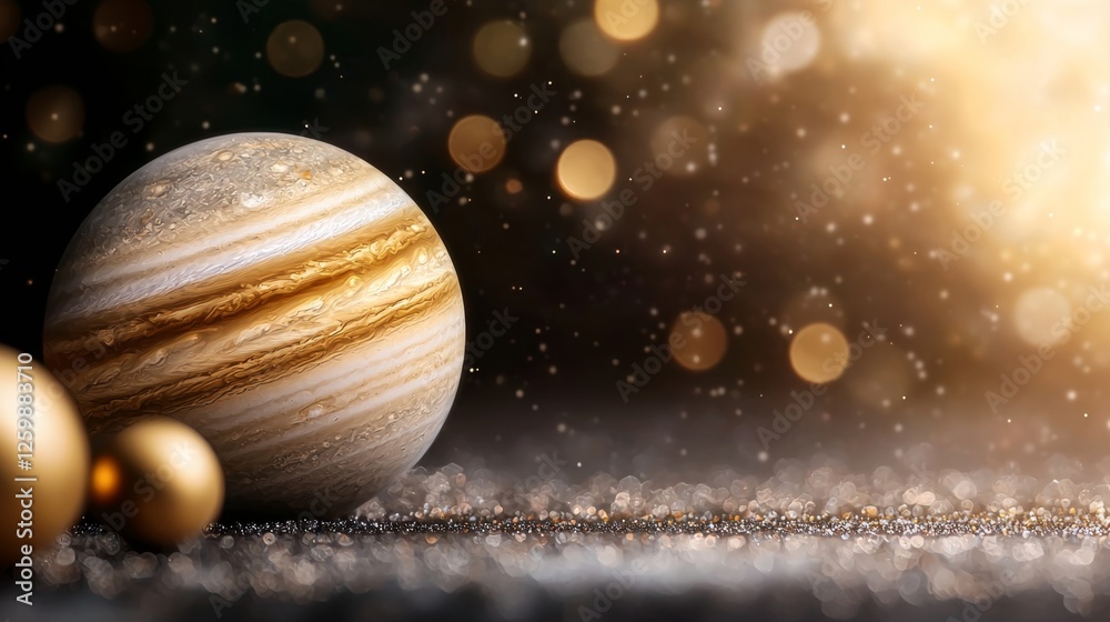 Jupiter, the planet of the solar system, with its iconic rings and ...