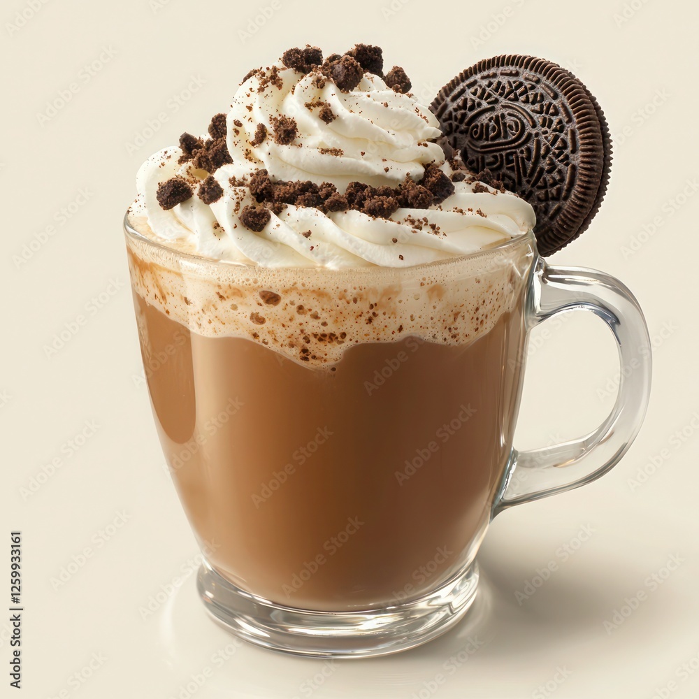 Oreo Cookie Latte ;A playful latte with Oreo cookie crumbles mixed into ...