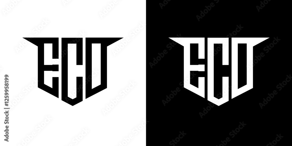 ECD letter logo design with white background in illustrator, vector ...
