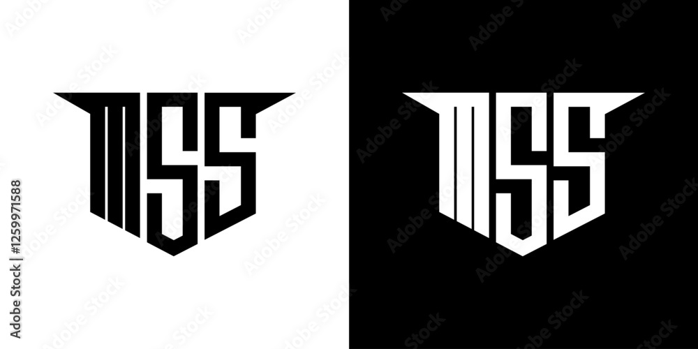 MSS letter logo design with white background in illustrator, vector ...