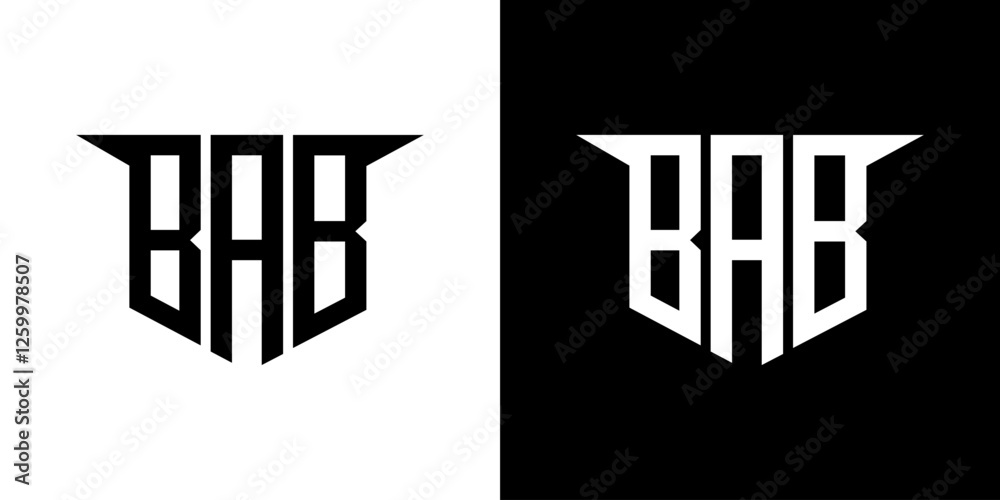 Stock-Vektorgrafik „BAB letter logo design with white background in ...