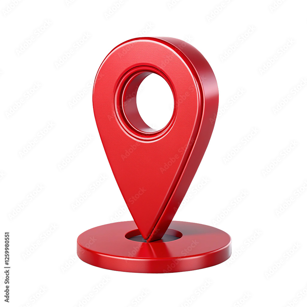 red pin icon on a transparent background, a symbol for location and navigation, perfect for map ...