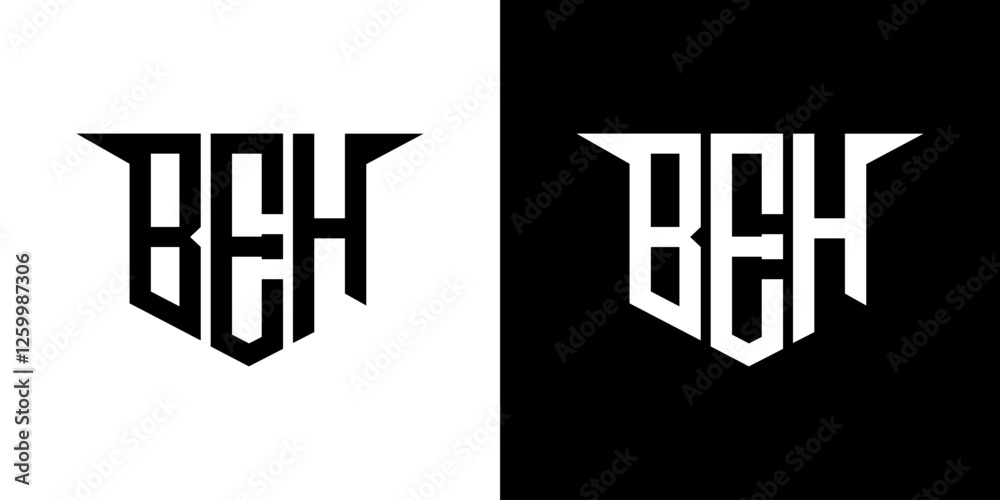 BEH letter logo design with white background in illustrator, vector ...