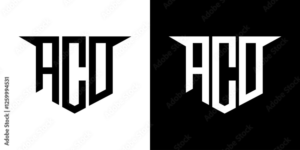 ACD letter logo design with white background in illustrator, vector ...