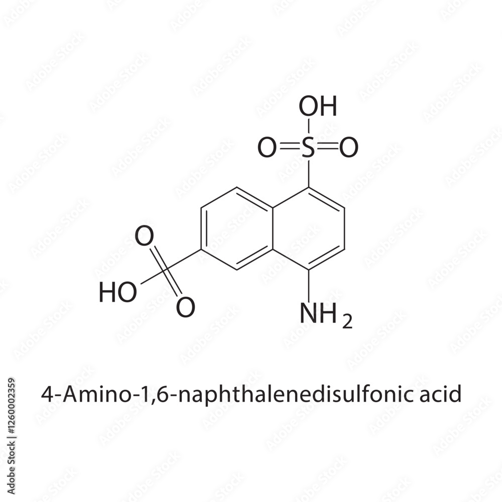 4-Amino-1,6-naphthalenedisulfonic acid skeletal structure.Naphthalenedisulfonic acid derivative ...