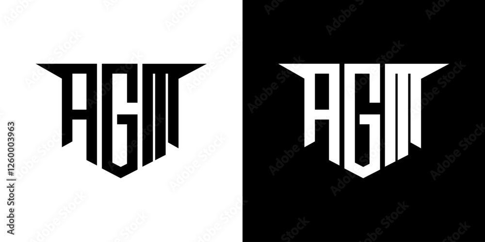 AGM letter logo design with white background in illustrator, vector ...