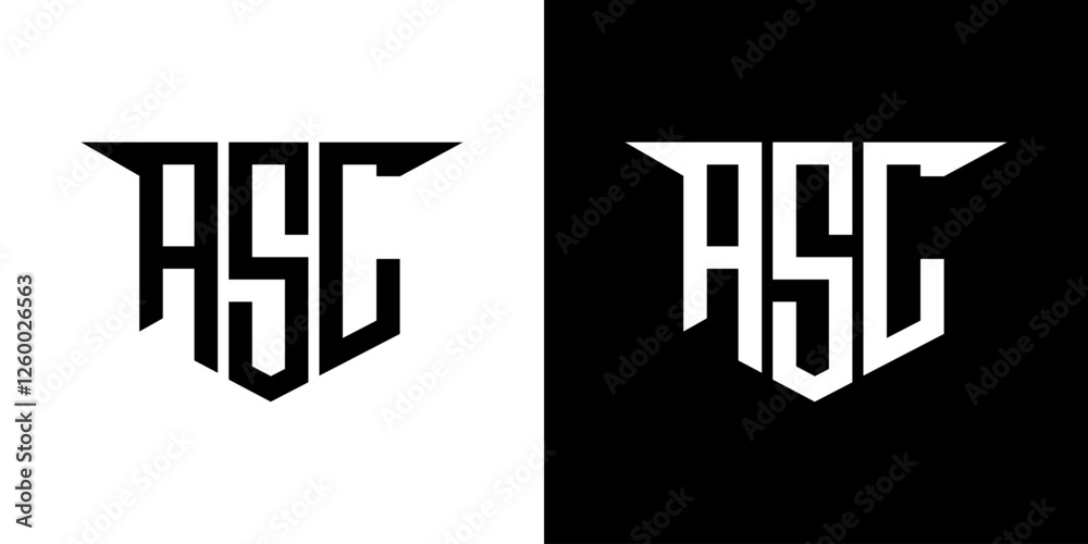 ASL letter logo design with white background in illustrator, vector ...