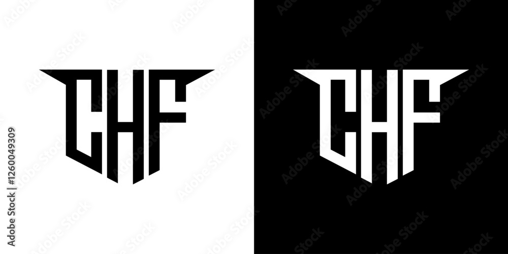 Stock-Vektorgrafik „CHF letter logo design with white background in ...