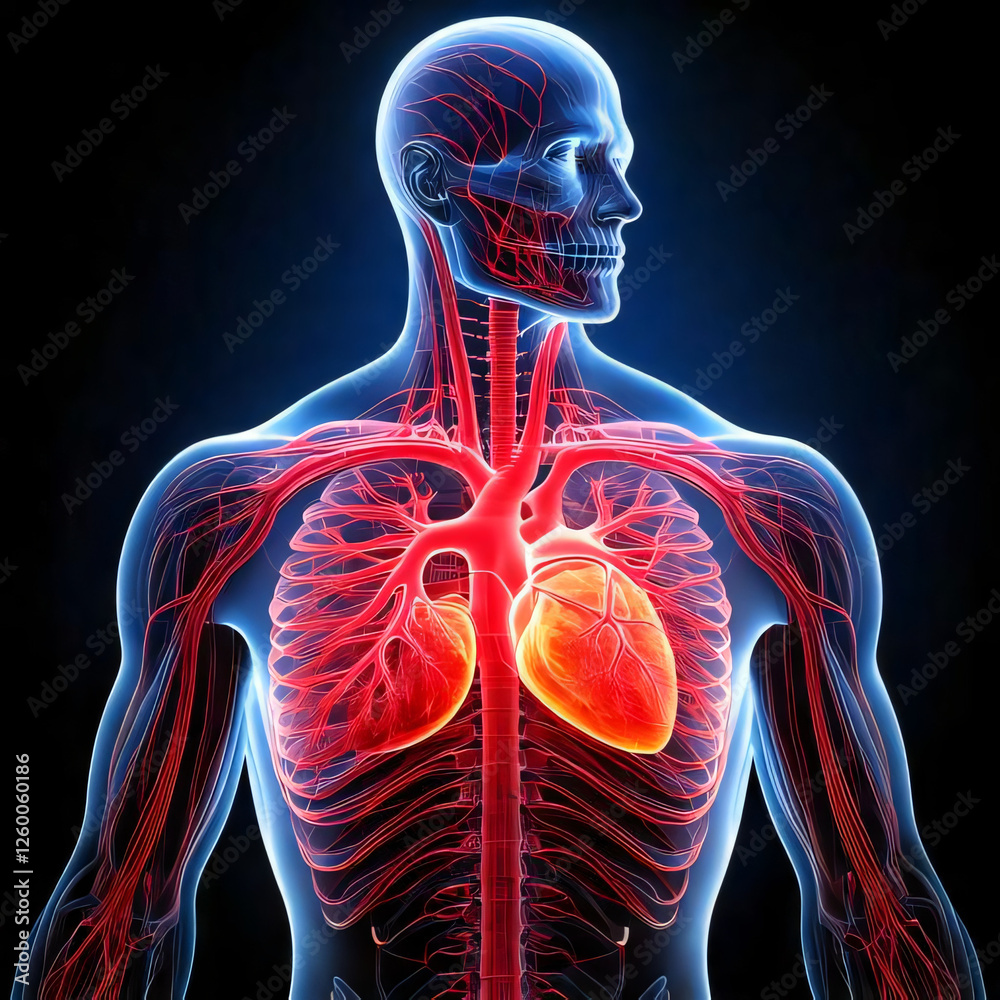 Human Cardiovascular System Anatomy: Detailed 3D Model of Heart ...