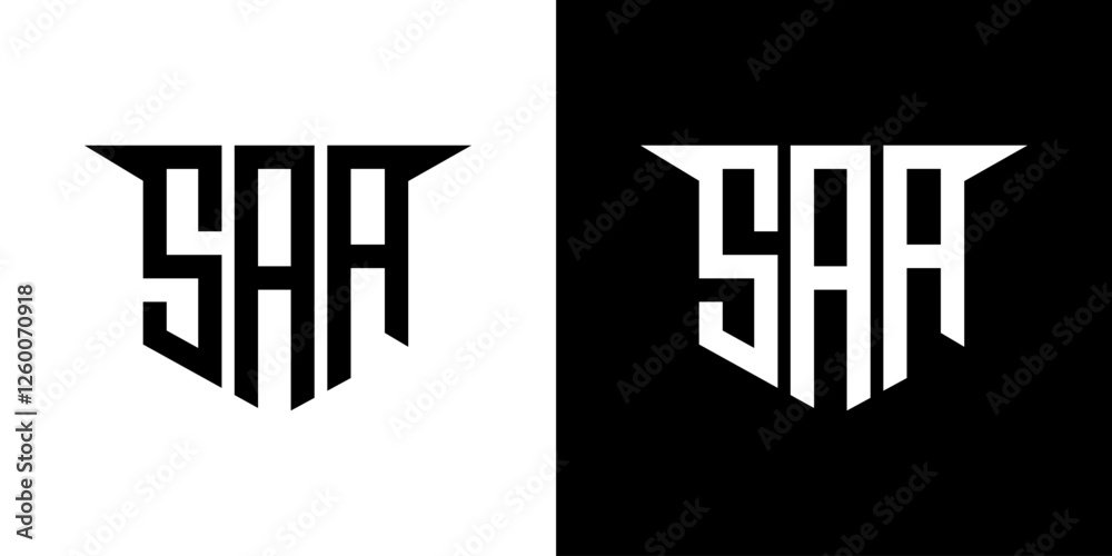 SAA letter logo design with white background in illustrator, vector ...