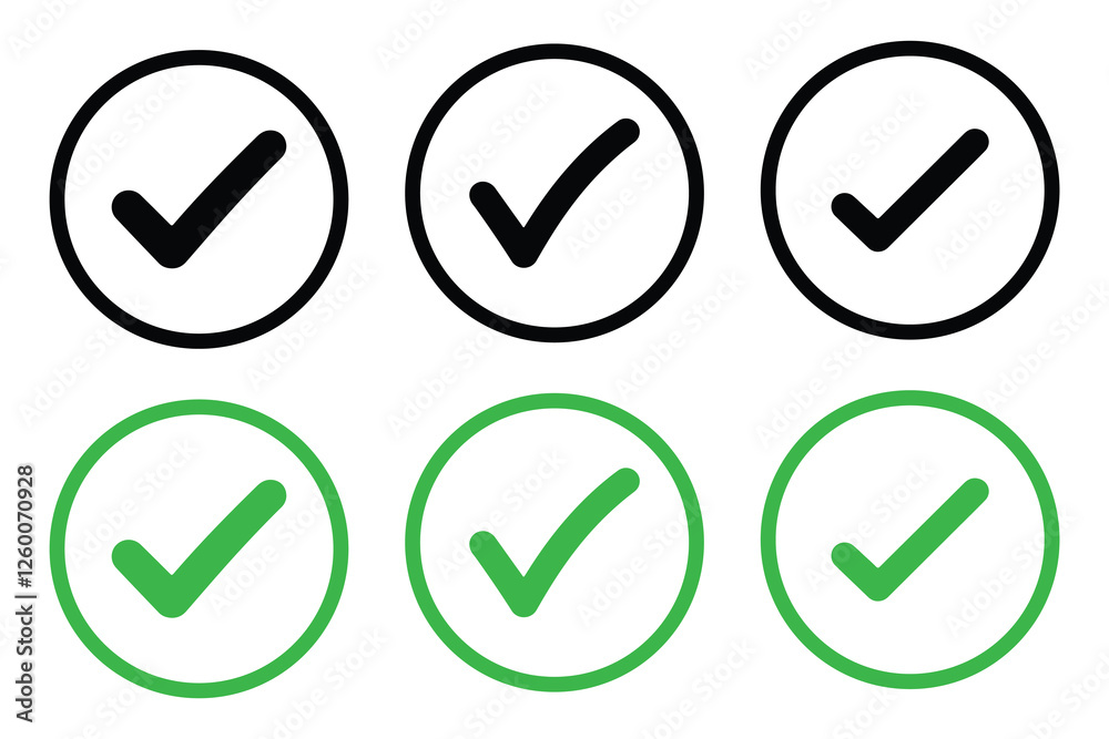 checkmark icon vector symbol, sign, yes, right, checkbox, agreement, ok ...