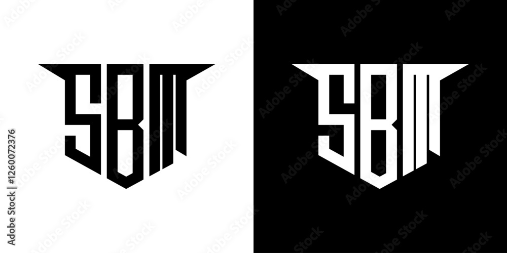 SBM letter logo design with white background in illustrator, vector ...